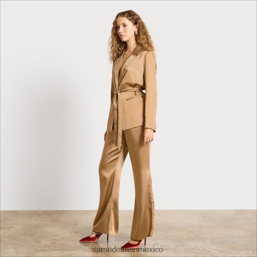 Sam Edelman mujer pantalones anchos Codie de talle alto champán ...